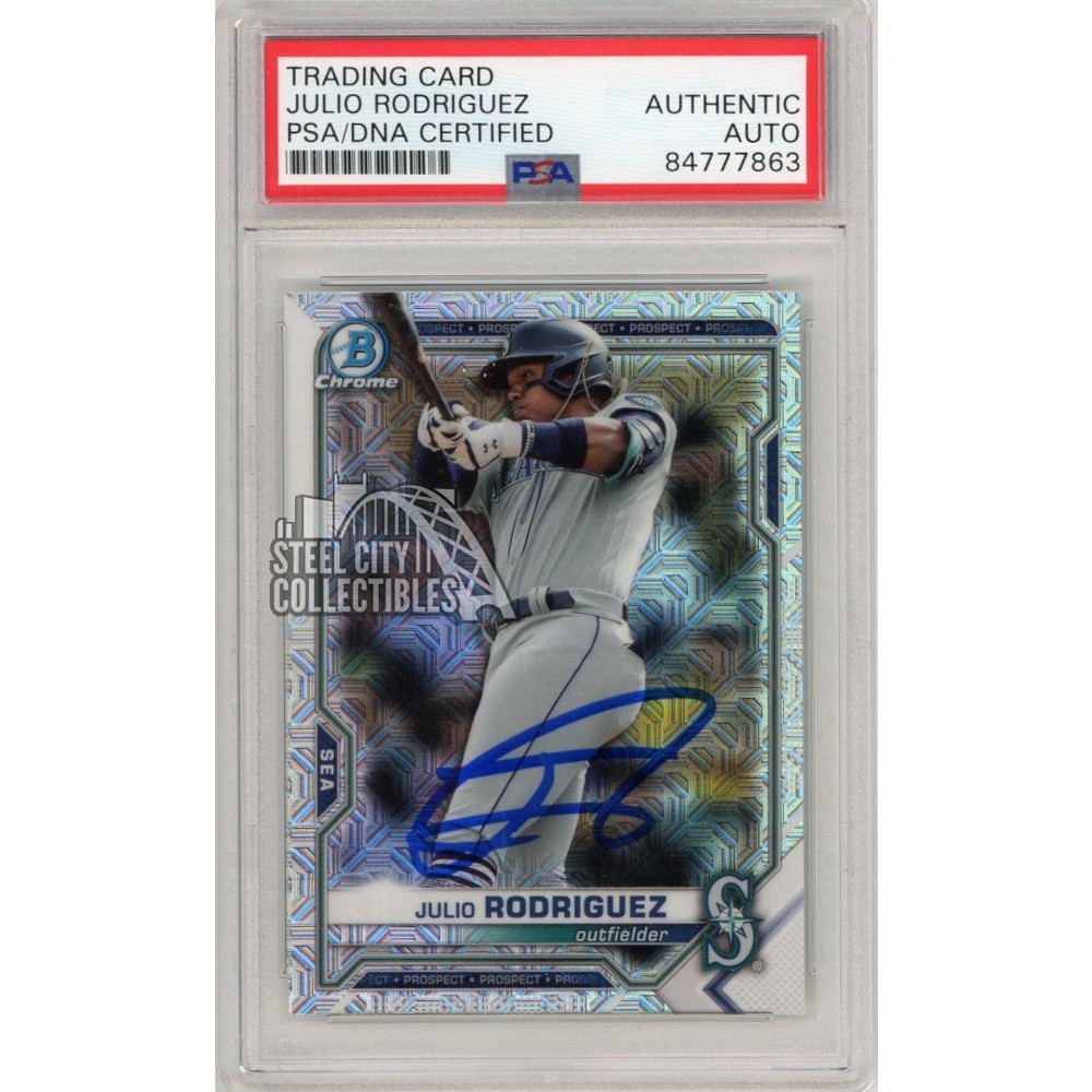 Julio Rodriguez 2021 Bowman Chrome Mega Box Autograph Card #BCP-231 PSA ...