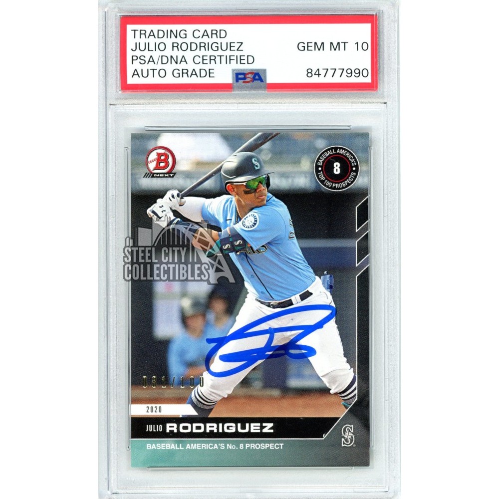 Julio Rodriguez 2020 Bowman Next Autograph Rookie Card /100 #TR-8 PSA ...