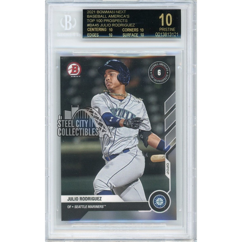 Julio Rodriguez 2021 Bowman Next Rookie Card RC - BGS 10 Black Label ...
