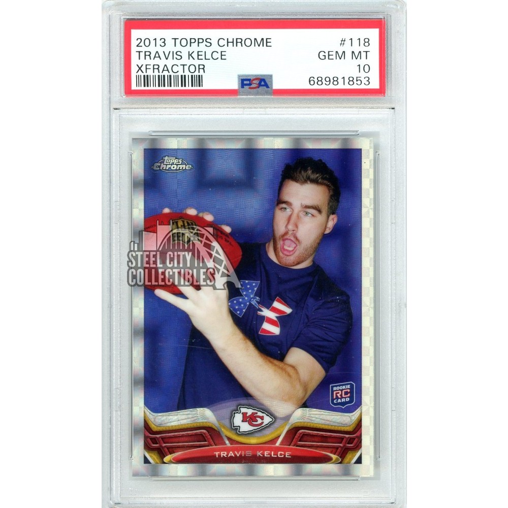 Travis Kelce 2013 Topps Chrome Xfractor Rookie Card #118 PSA 10 Gem ...