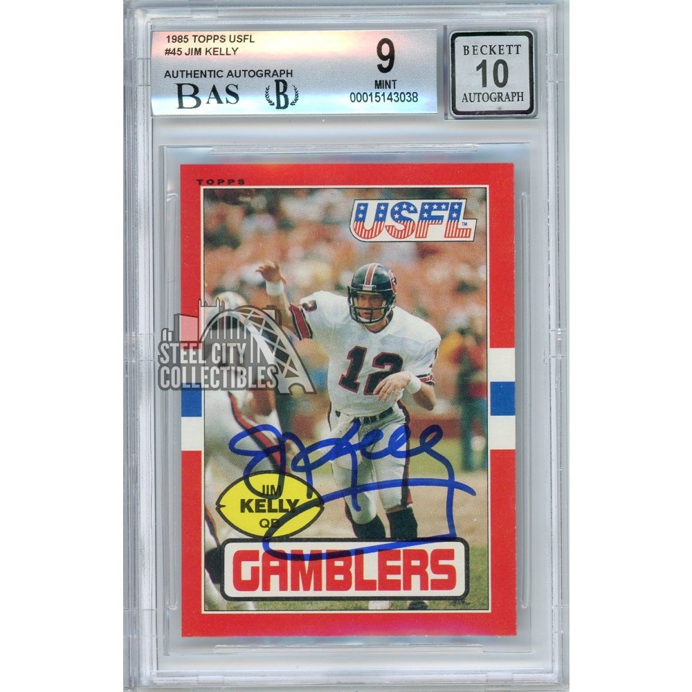 Jim Kelly 1985 Topps USFL Autograph Card #45 BGS 9 BAS 10 | Steel City ...