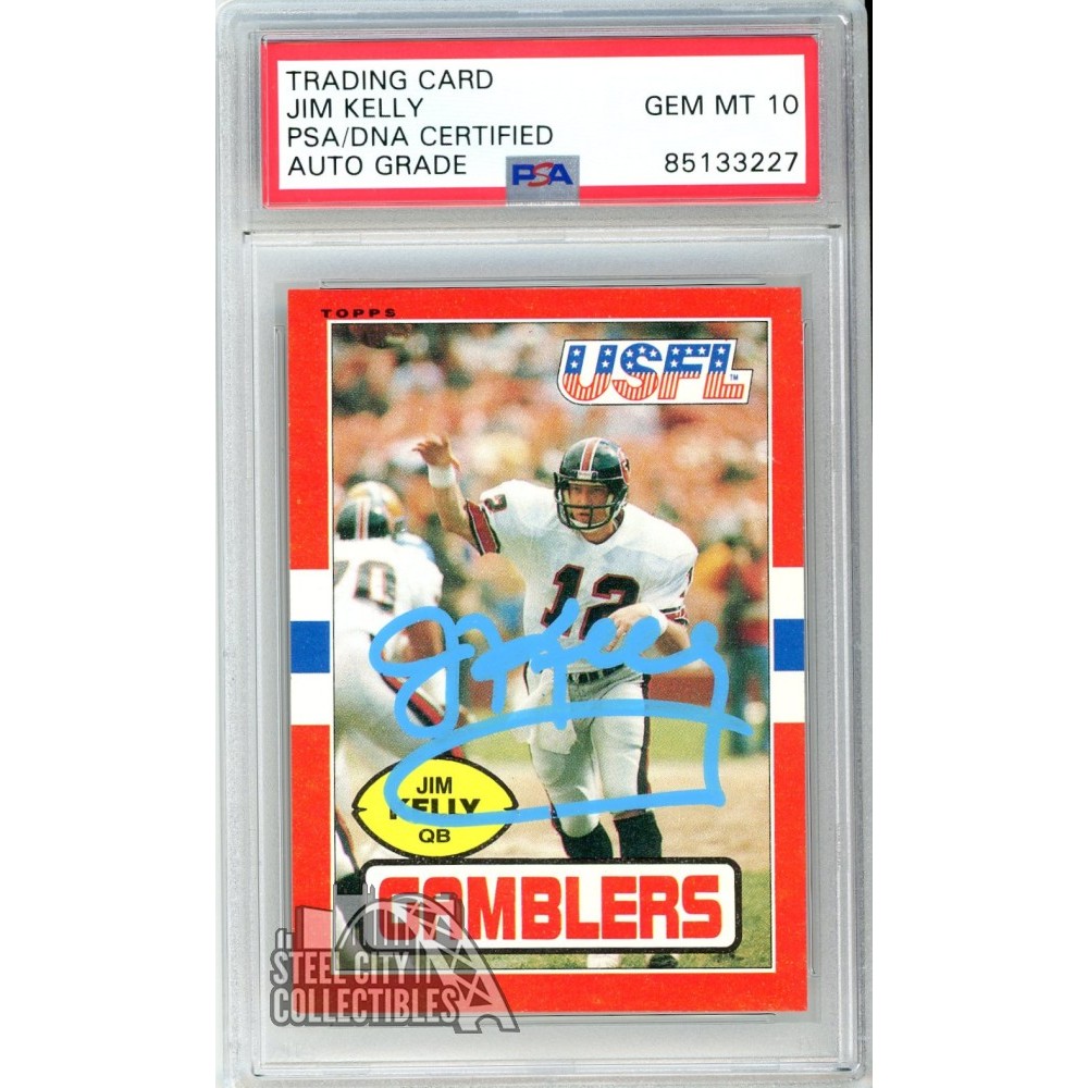 Jim Kelly 1985 Topps USFL Autograph Card #45 PSA/DNA 10 (Blue) | Steel ...