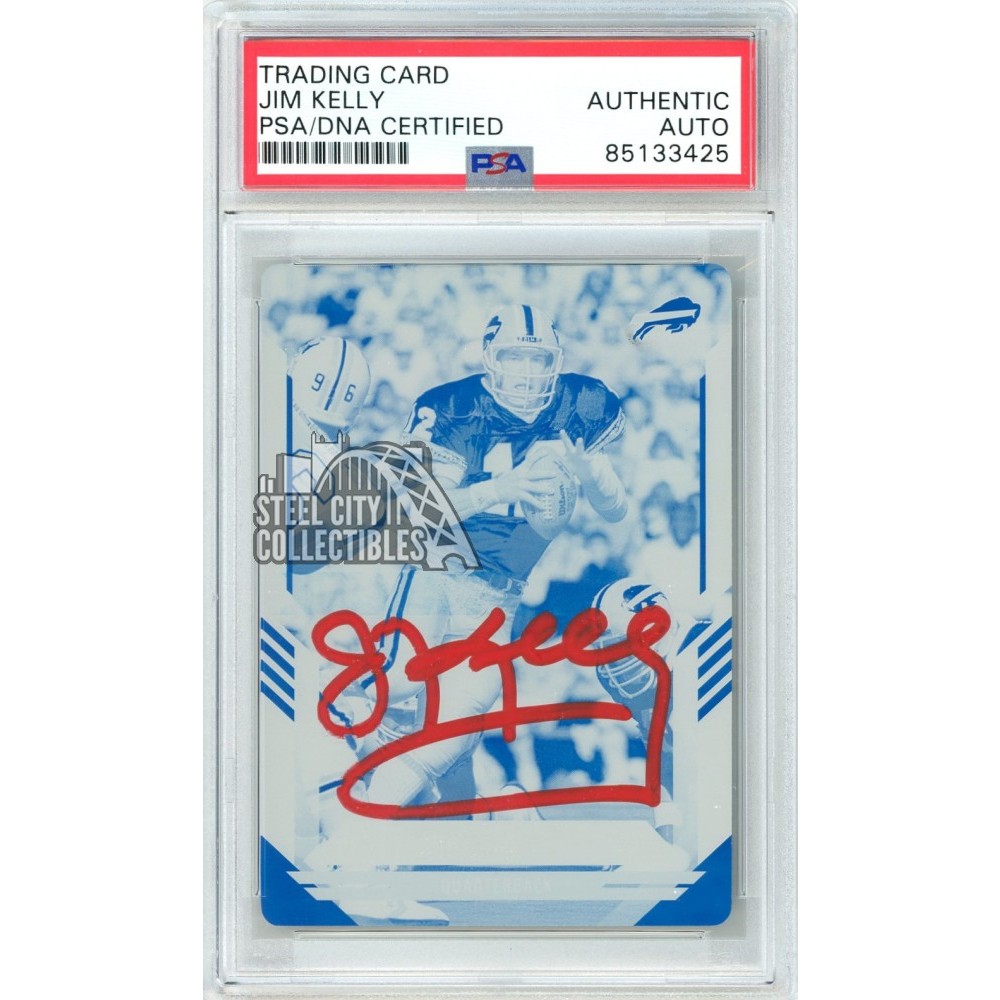 Jim Kelly 2021 Panini Score Autograph Printing Plate Card #22 1/1 PSA ...