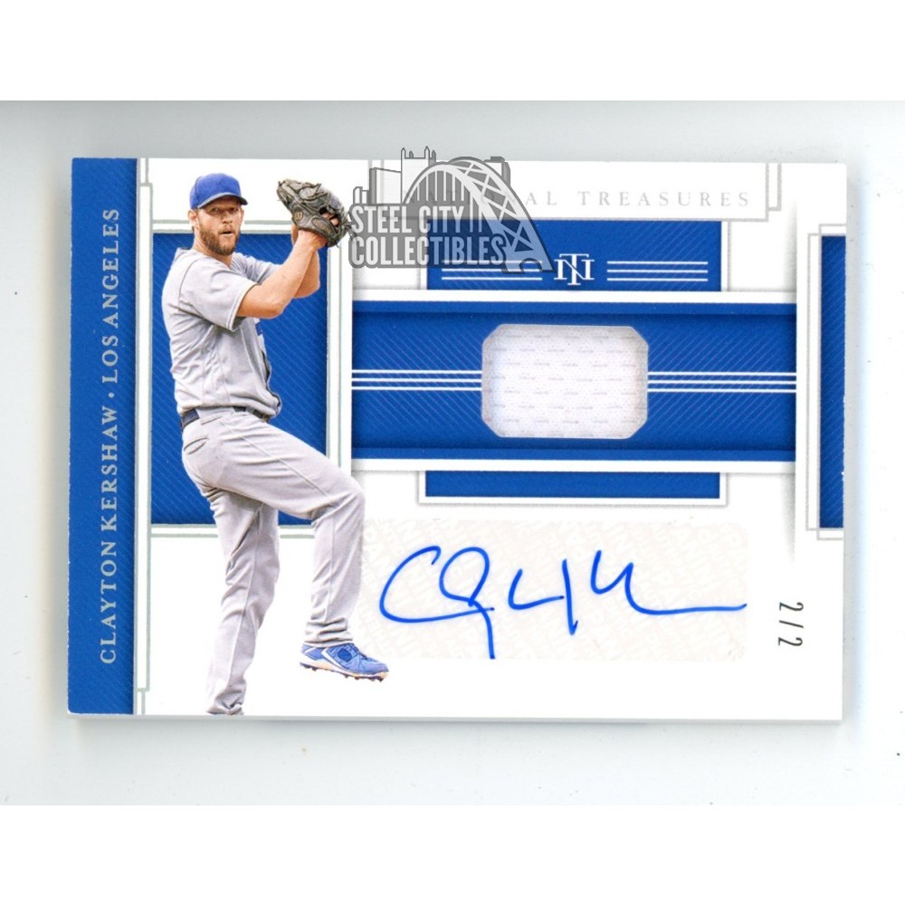 Clayton Kershaw 2020 Panini National Treasures Autograph Jersey Card # ...