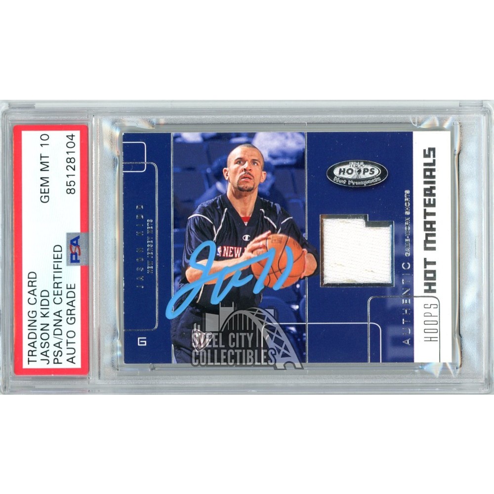 Jason Kidd 2002-03 Fleer Hot Materials Autograph Jersey Card #HM-JK PSA ...