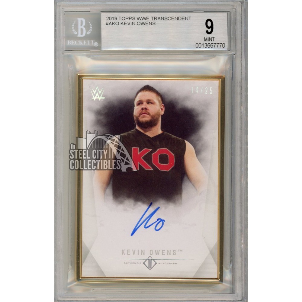 Kevin Owens 2019 Topps Transcendent Autograph Card 14/25 BGS 9 Mint ...
