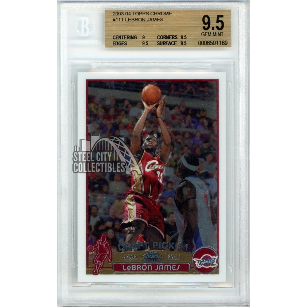 LeBron James 2003-04 Topps Chrome Rookie Card #111 BGS 9.5 Gem Mint ...