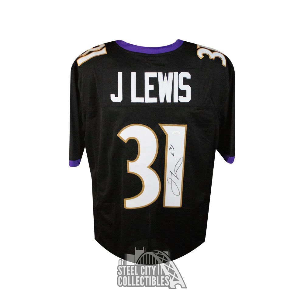 Jamal Lewis Autographed Baltimore Custom Black Football Jersey - JSA ...