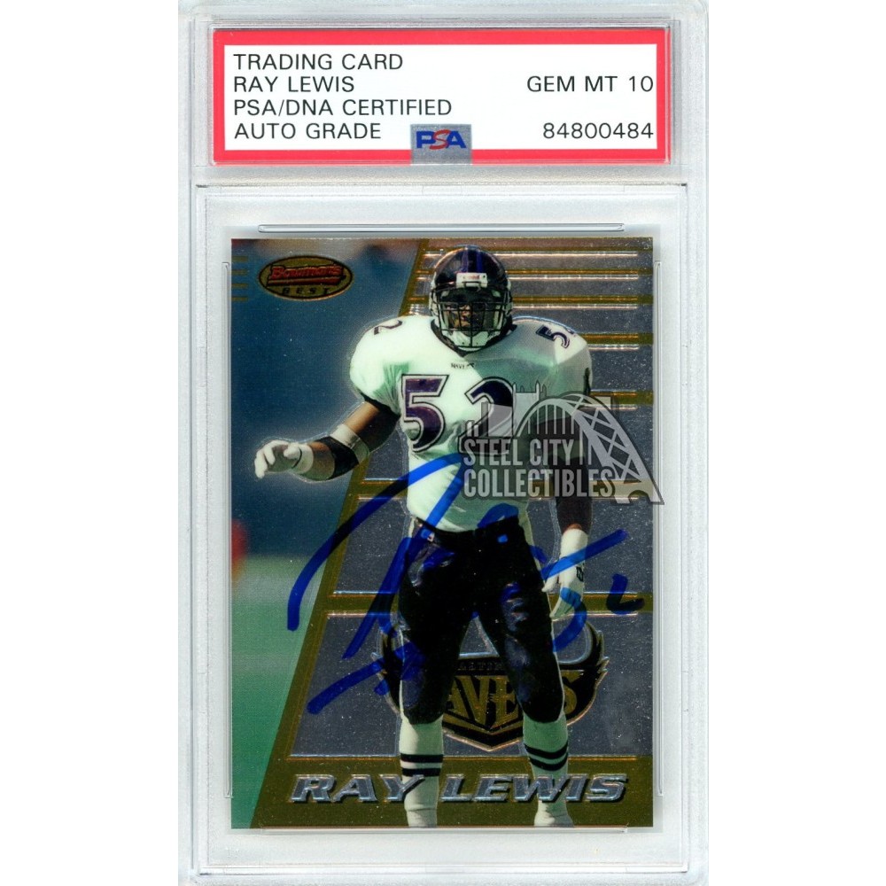 Ray Lewis 1996 Bowman's Best Autograph Rookie Card #164 PSA/DNA 10 ...