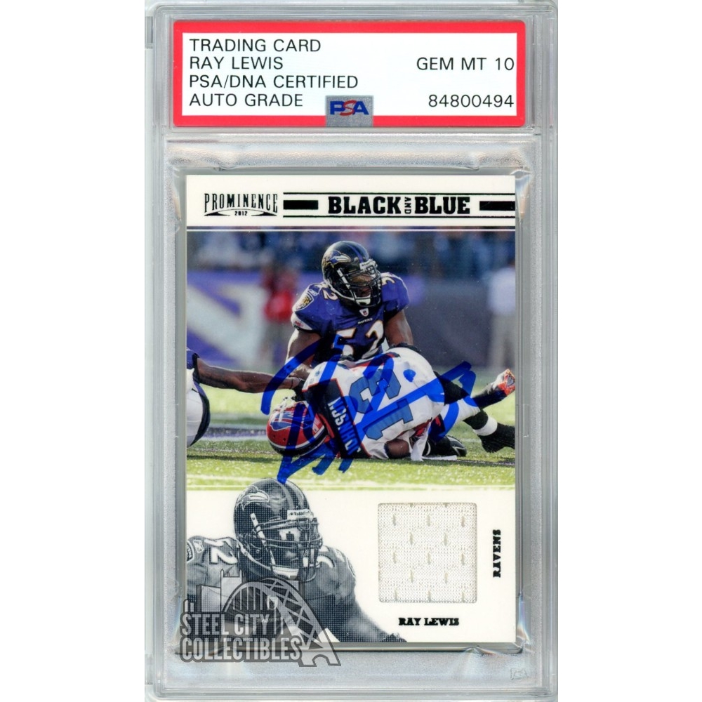 Ray Lewis 2012 Panini Prominence Autograph Jersey Card /125 #15 PSA/DNA ...