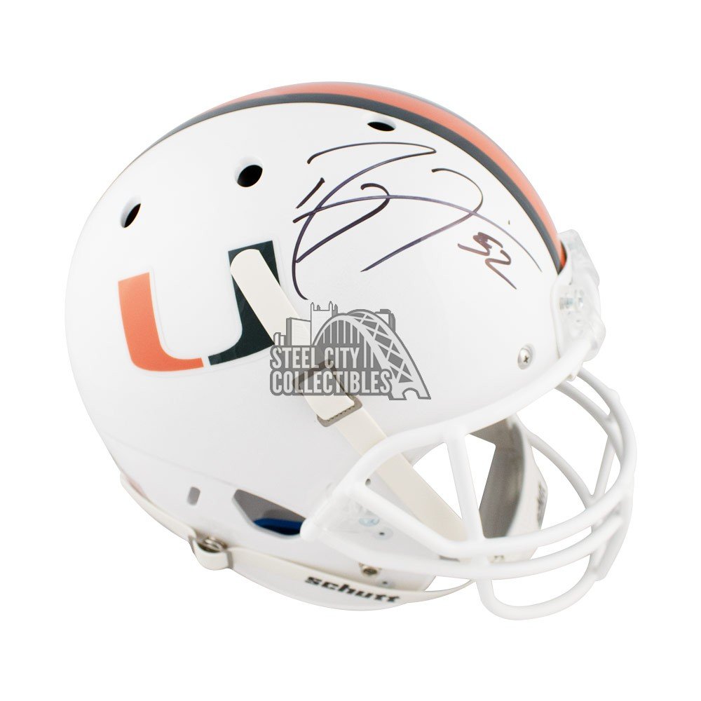 Ray Lewis Autographed Miami Hurricanes Full-Size Football Helmet - JSA ...