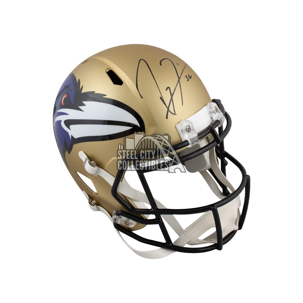 Ray Lewis Autographed Baltimore Ravens AMP Full-Size Football Helmet ...