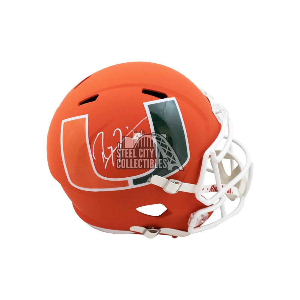 Ray Lewis Autographed Miami Hurricanes AMP Full-Size Football Helmet ...