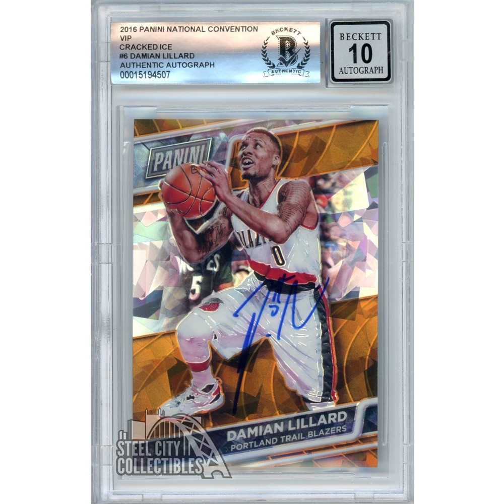 Damian Lillard 2016 Panini National VIP Cracked Ice Autograph Card #6 ...
