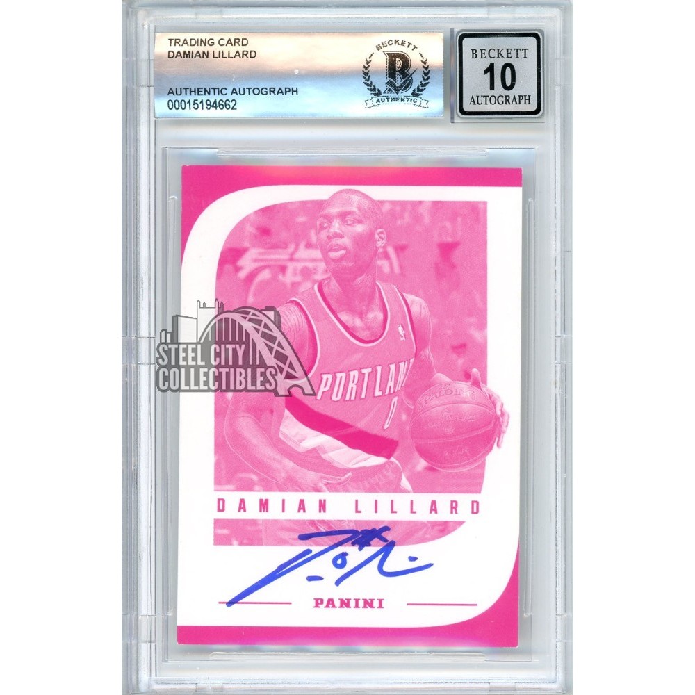 Damian Lillard Panini Autograph Printing Progression Card BAS 10 ...
