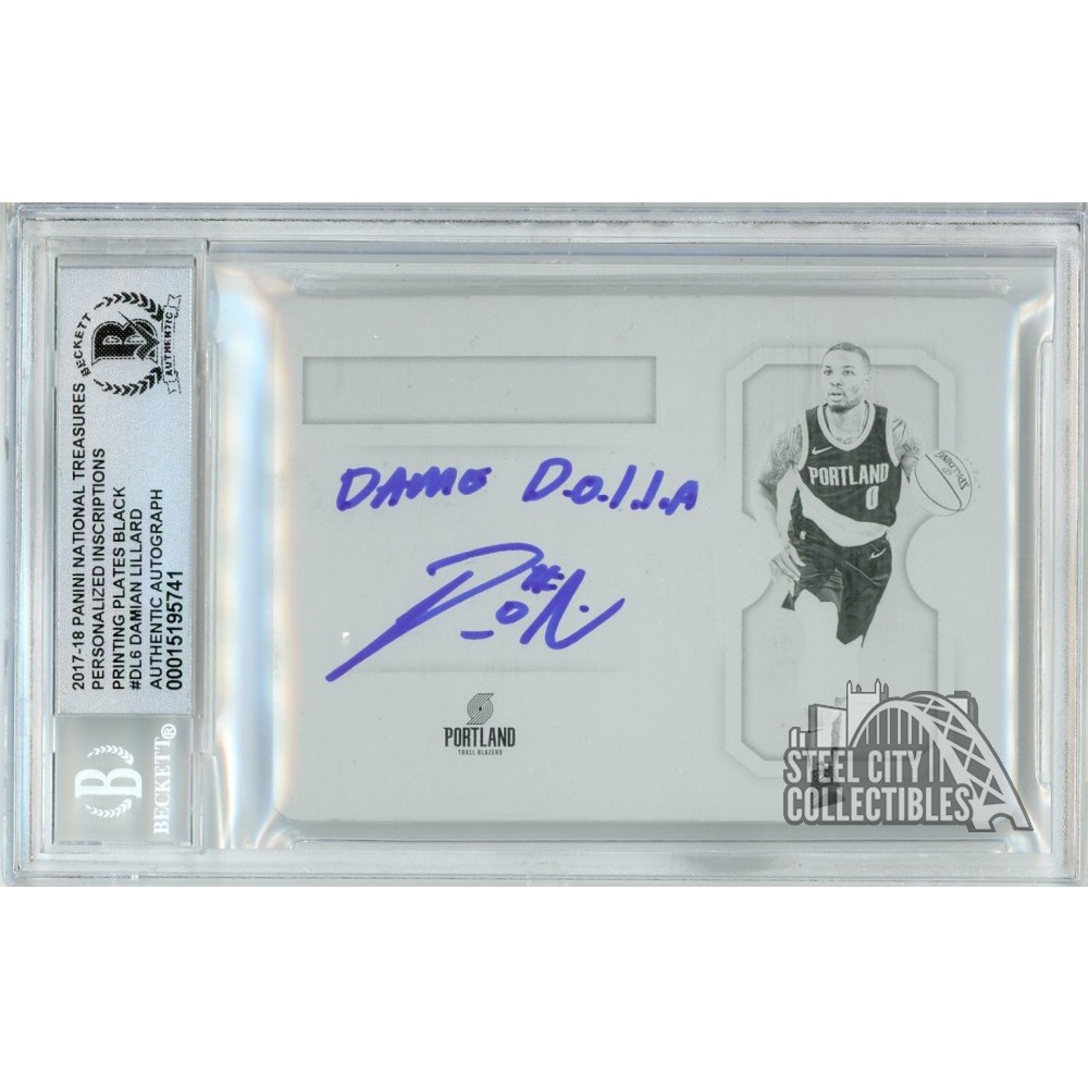 Damian Lillard 2017-18 Panini National Treasures "Dame Dolla" Autograph ...