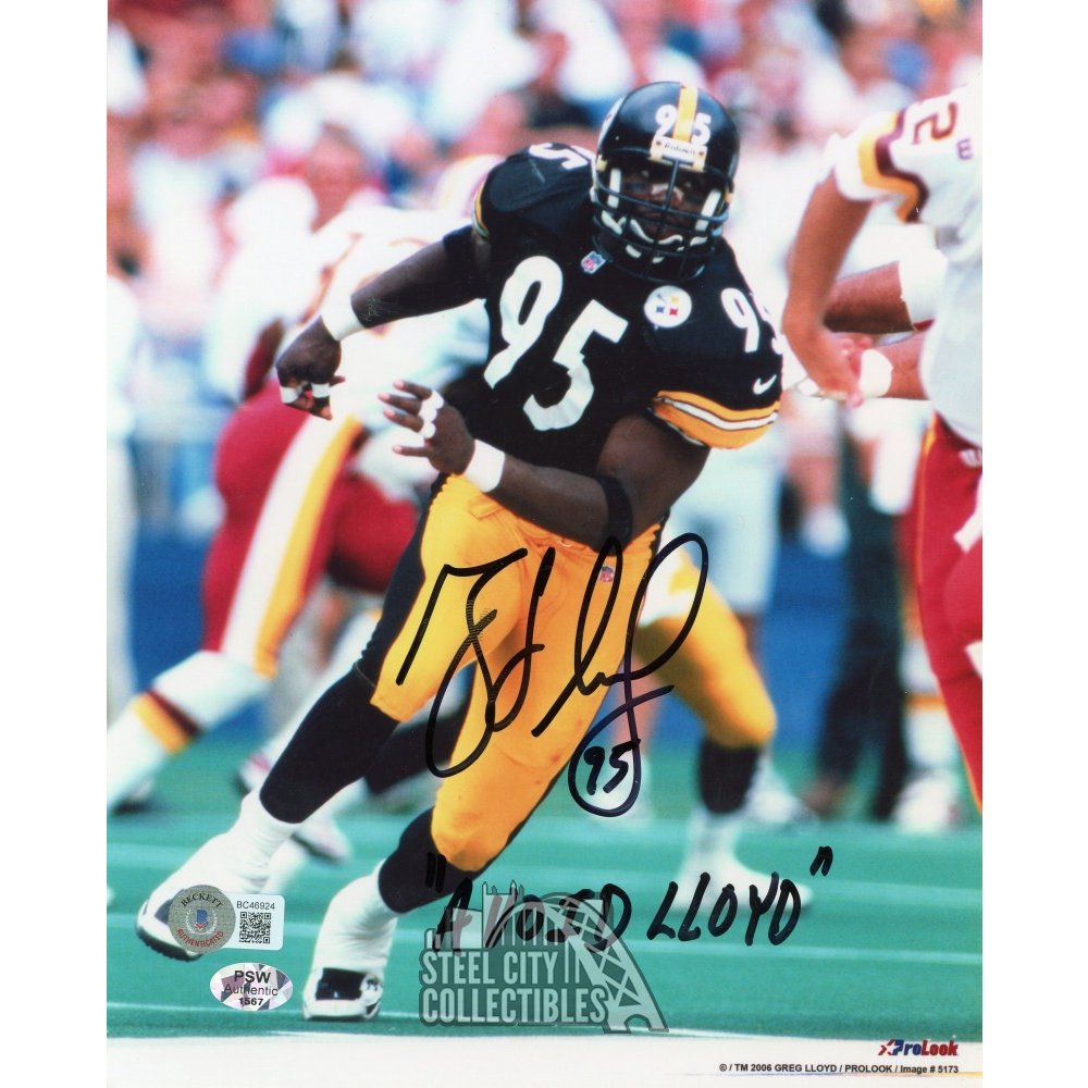 Greg Lloyd Avoid Lloyd Autographed Pittsburgh Steelers 8x10 Photo - BAS ...