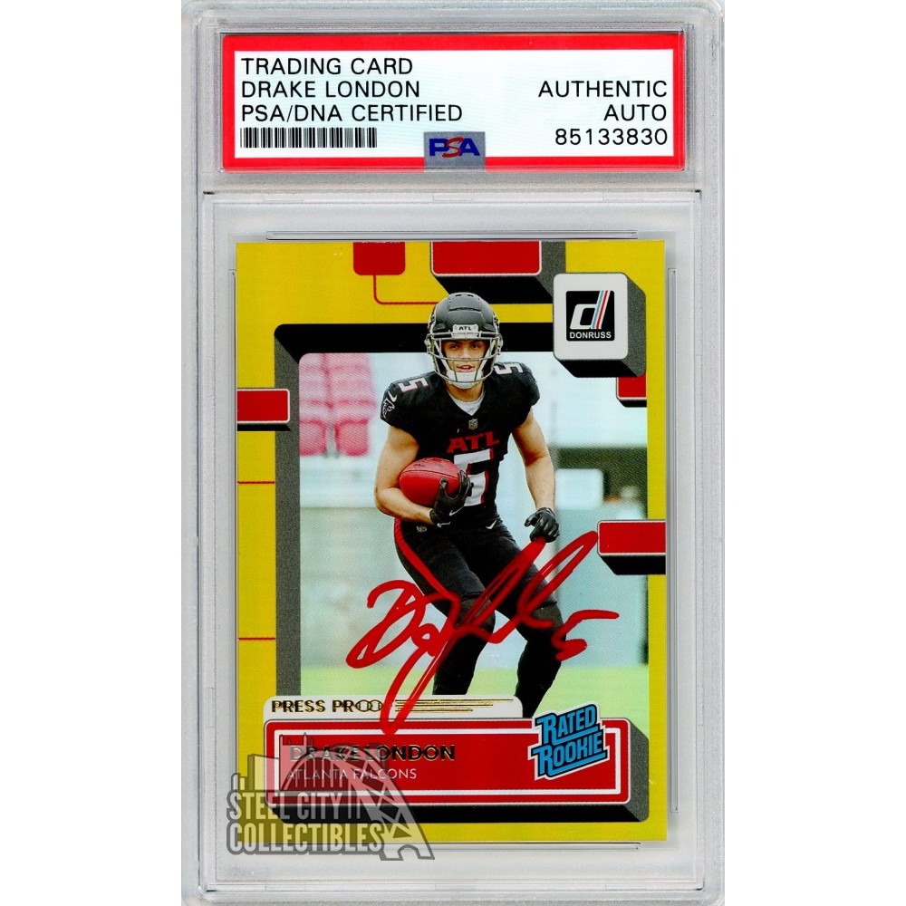 Drake London 2022 Donruss Gold Press Proof Autograph Rookie Card #307 ...