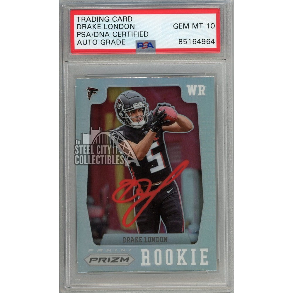 Drake London 2022 Panini Prizm Flashbacks Silver Autograph Rookie Card ...