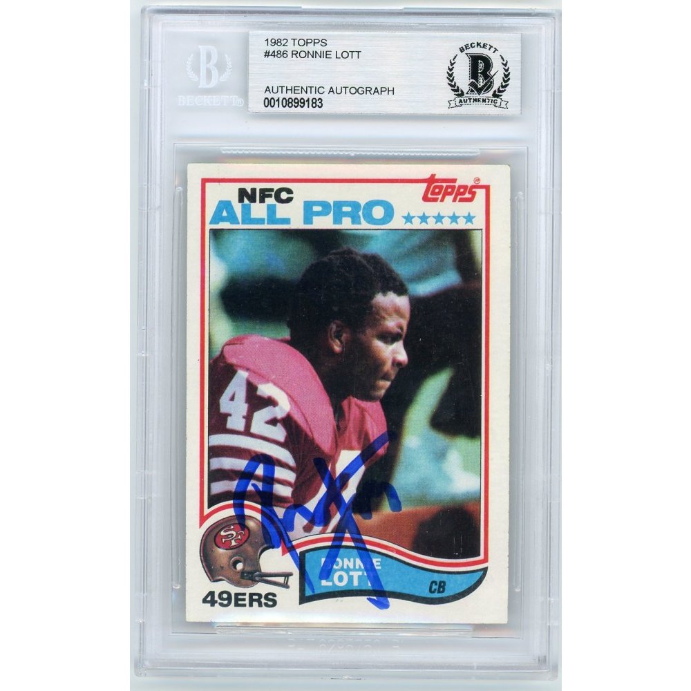 Ronnie Lott 1982 Topps Autographed Card #486 - BAS | Steel City ...
