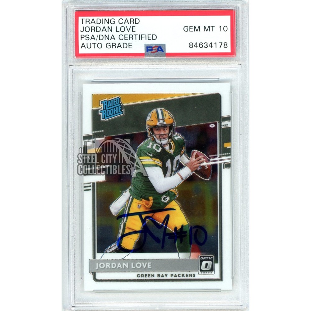 Jordan Love 2020 Panini Donruss Optic Autograph Rookie Card #154 PSA ...