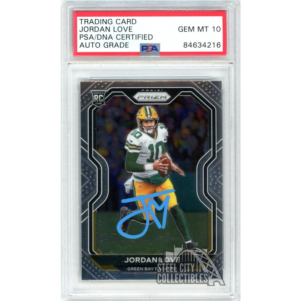 Jordan Love 2020 Panini Prizm Autograph RC Card #363 PSA/DNA 10 (Light ...