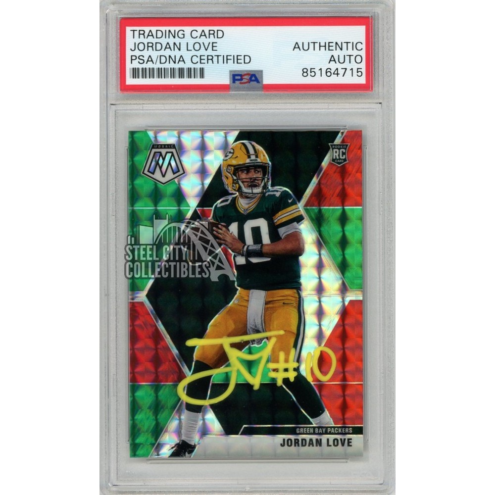 Jordan Love 2020 Panini Mosaic Red Green Choice Autograph Rookie Card ...