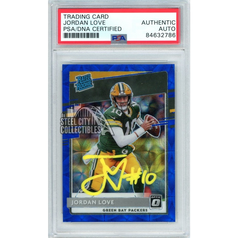 Jordan Love 2020 Panini Donruss Optic Blue Scope Autograph Rookie Card ...
