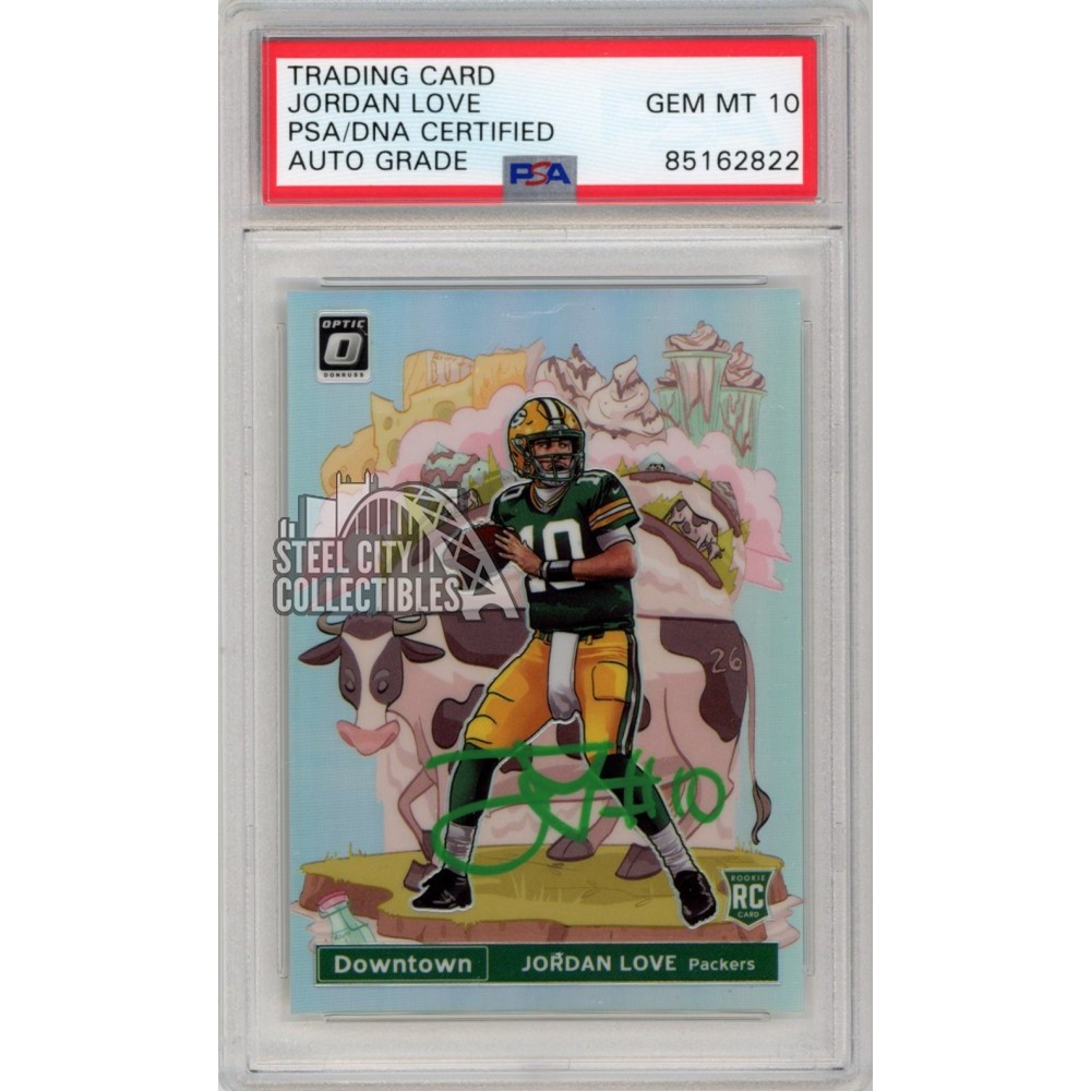 Jordan Love 2020 Panini Optic Downtown Autograph Rookie Card #DT-32 PSA ...