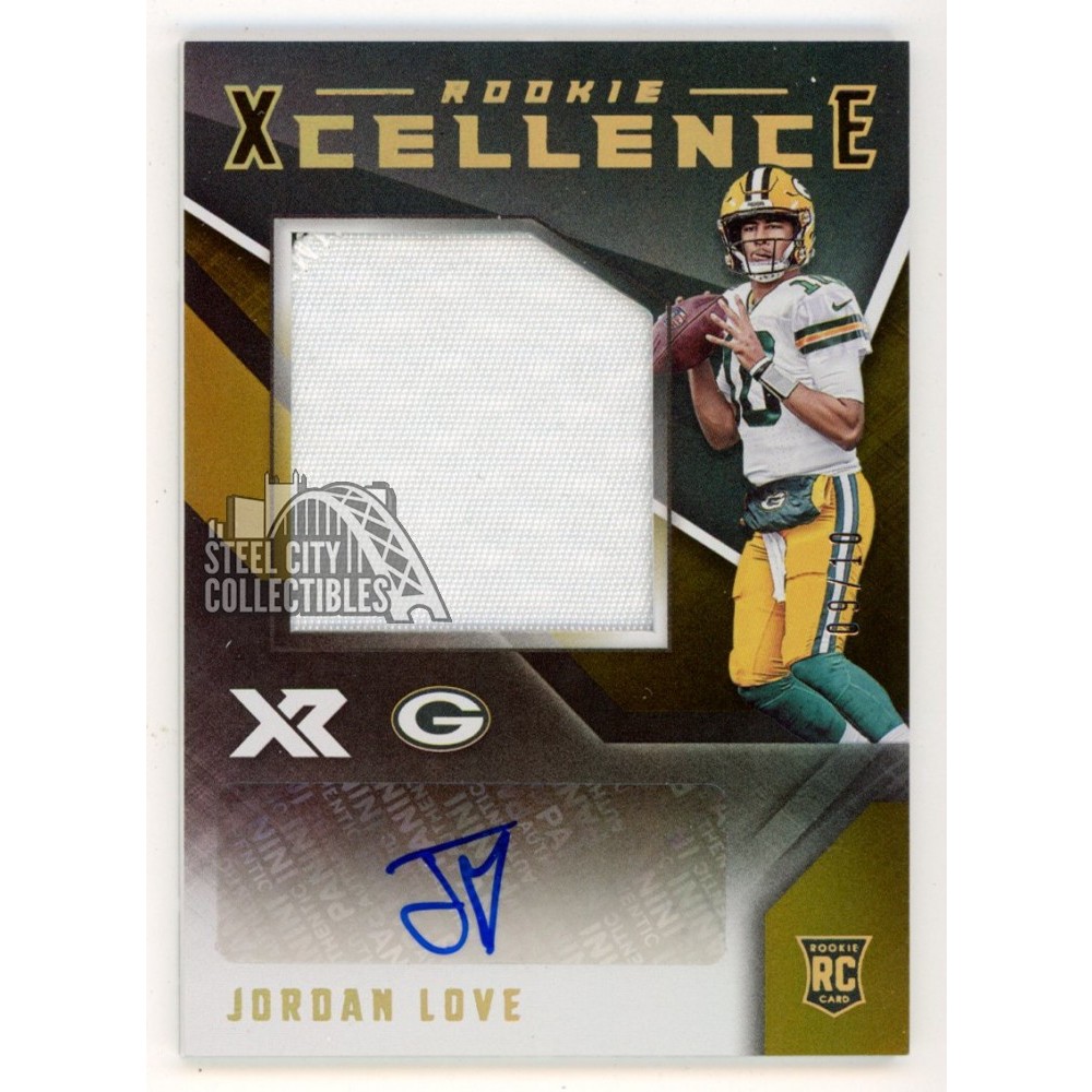 Jordan Love 2020 Panini XR Xcellence Gold Autograph Rookie Patch Card # ...