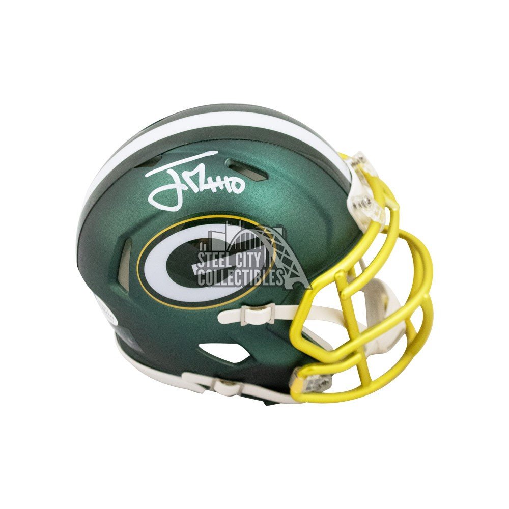 Jordan Love Autographed Green Bay Packers Blaze Mini Football Helmet ...