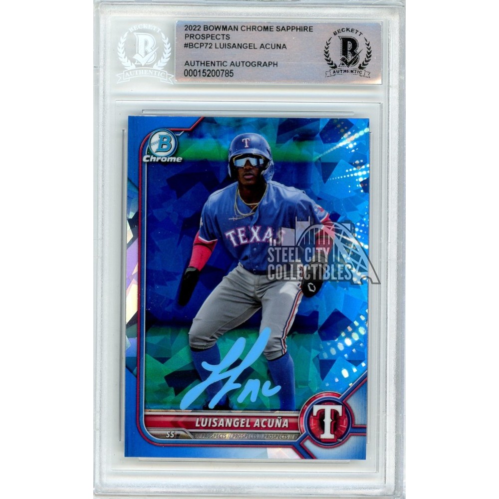 LuisAngel Acuna 2022 Bowman Chrome Sapphire Autograph Card #BCP-72 BAS ...
