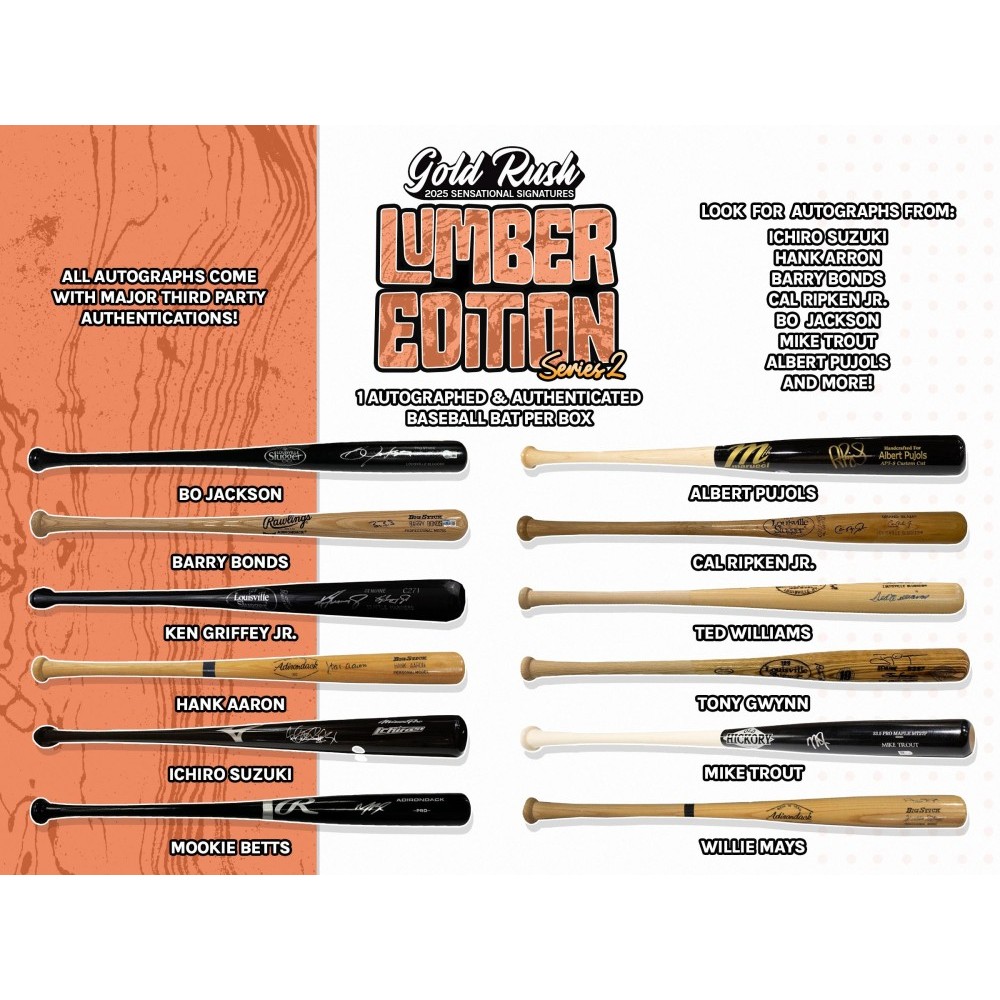 2025 Gold Rush Sensational Signatures Lumber Baseball Bat Series 2 6 ...