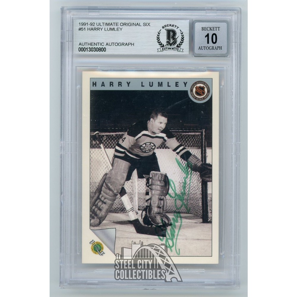 Harry Lumley 1991-92 Ultimate Original Six Autographed Card #51 - BAS ...