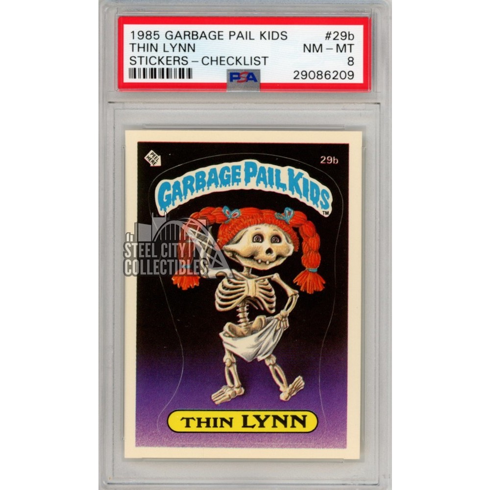 Thin Lynn 1985 Garbage Pail Kids Sticker Card #29b PSA 8 (209) | Steel ...