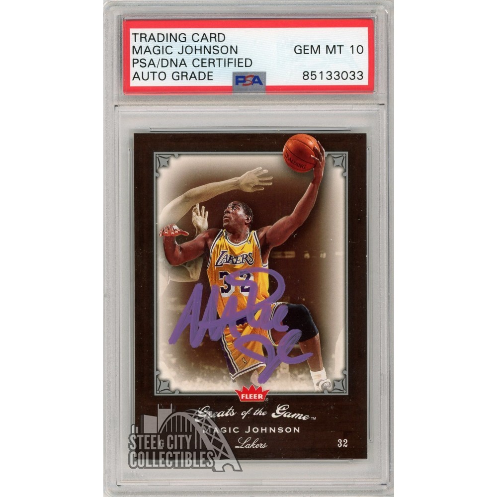 Magic Johnson 2005-06 Fleer Greats Autograph Card #54 PSA/DNA 10 ...