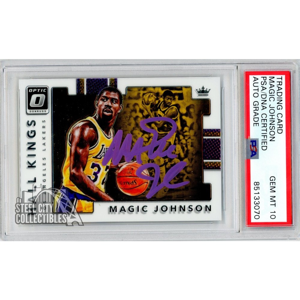 Magic Johnson 2017-18 Optic Hall Kings Autograph Card #7 PSA/DNA 10 ...