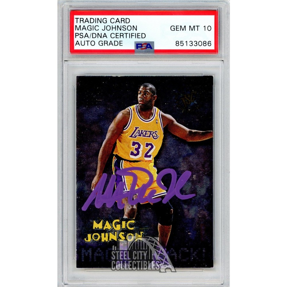 Magic Johnson 1996-97 Topps Stadium Club Autograph Card #361 PSA/DNA 10 ...
