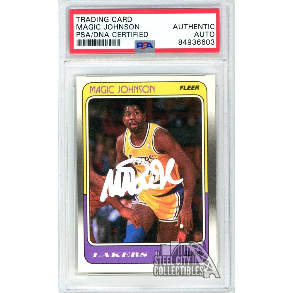 Magic Johnson 1988 Fleer Autograph Card #67 PSA/DNA (White) | Steel ...