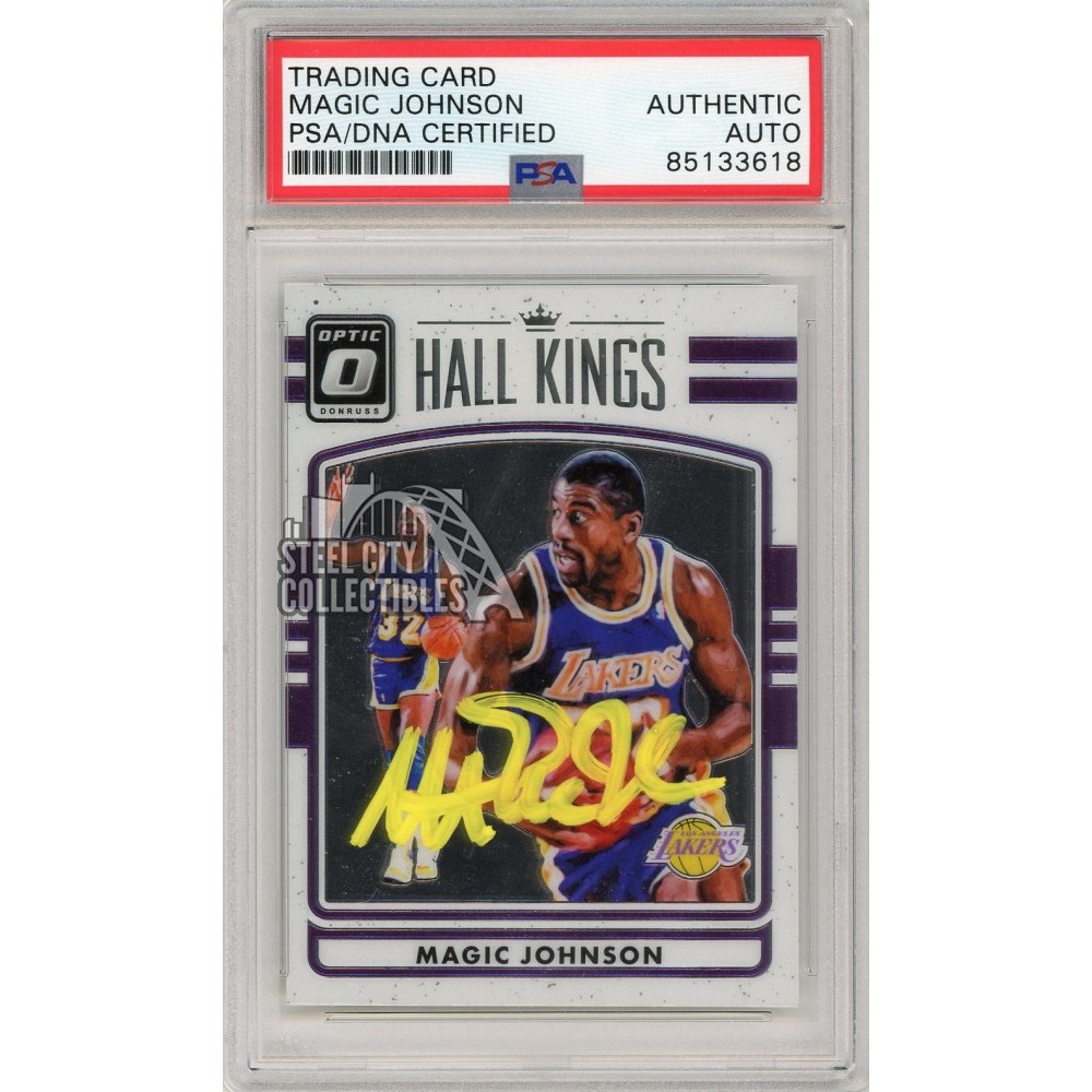 Magic Johnson 2016-17 Panini Optic Hall Kings Autograph Card #24 PSA ...