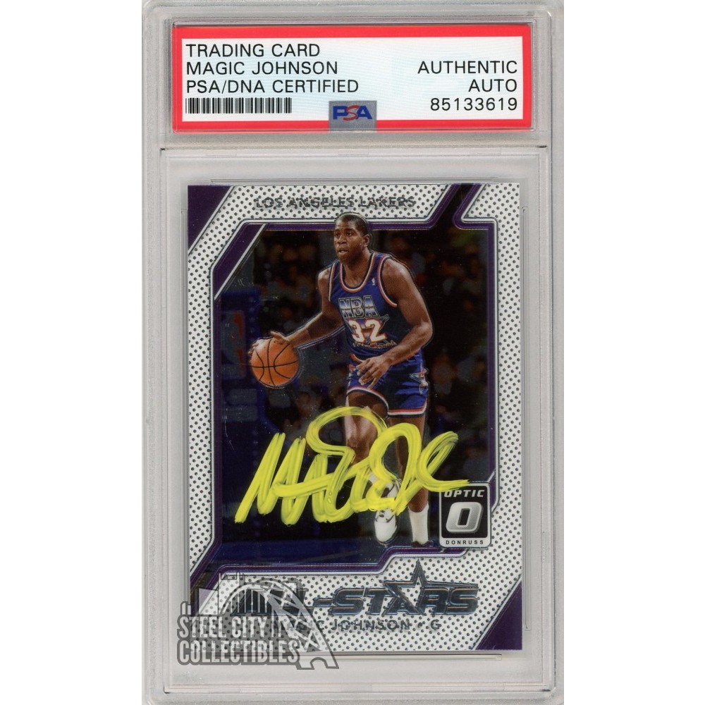 Magic Johnson 2017-18 Panini Optic All Stars Autograph Card #30 PSA/DNA ...