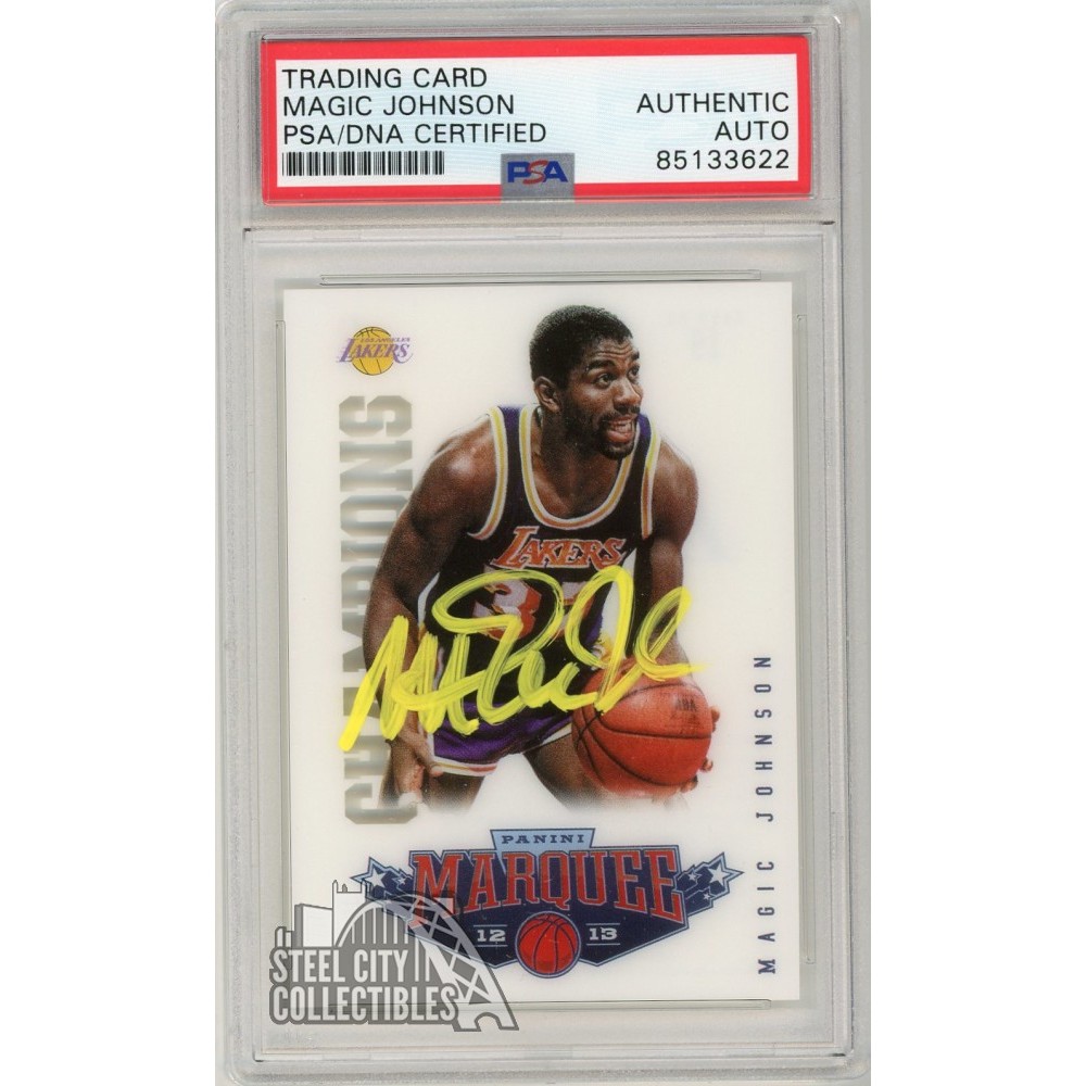 Magic Johnson 2012-13 Panini Marquee Autograph Card #19 PSA/DNA (Yellow ...