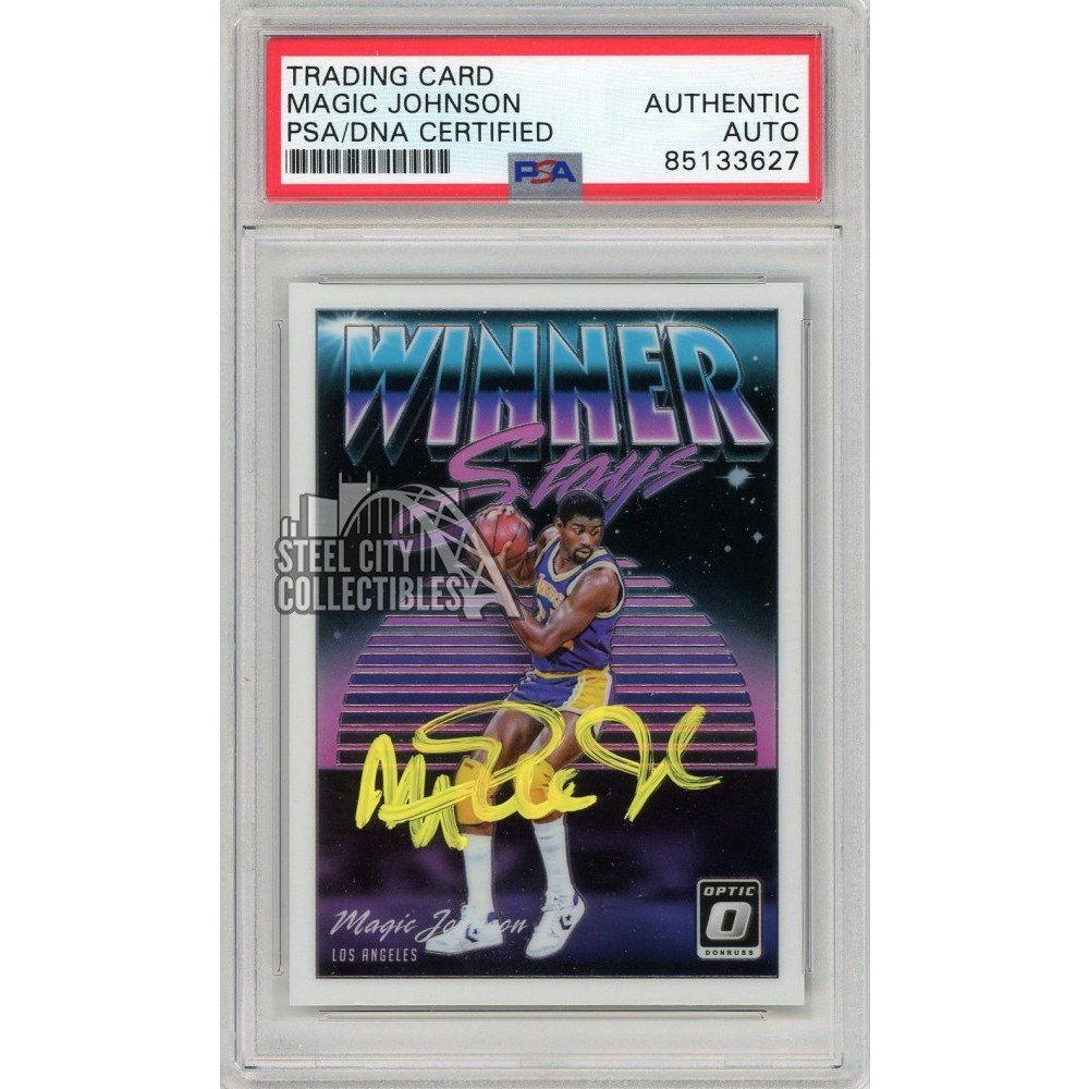 Magic Johnson 2018-19 Panini Optic Winner Autograph Card #18 PSA/DNA ...