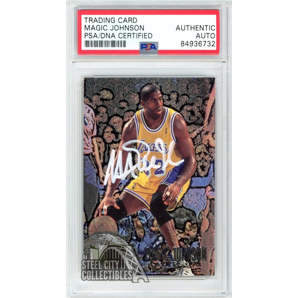 Magic Johnson 1996-97 Fleer Metal Autograph Card #161 PSA/DNA (White ...