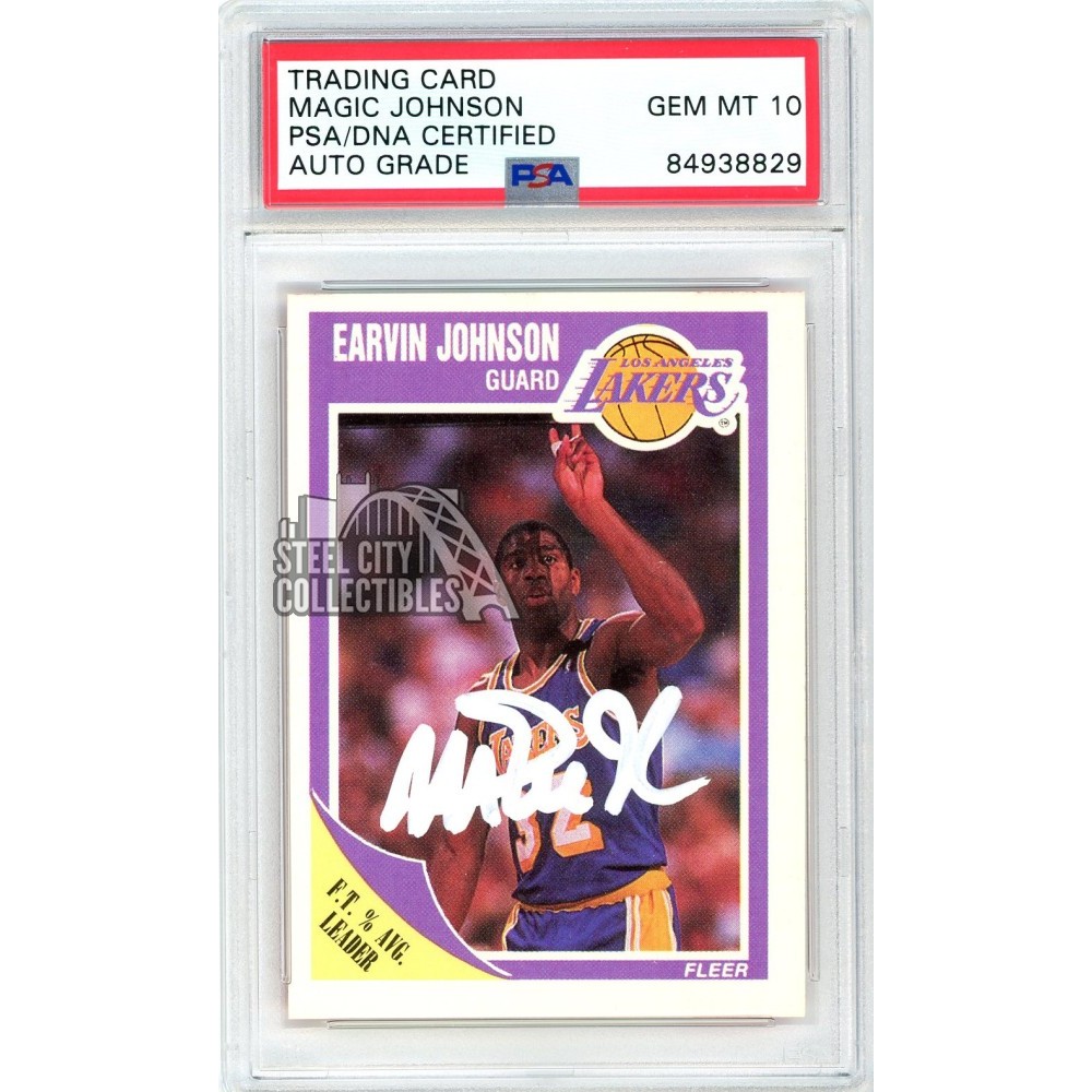 Magic Johnson 1989 Fleer Autograph Card #77 PSA/DNA 10 (White) | Steel ...