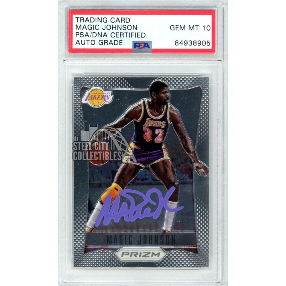 Magic Johnson 2012-13 Panini Prizm Autograph Card #181 PSA/DNA 10 ...
