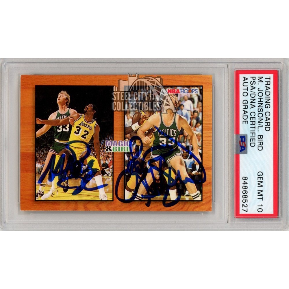 Larry Bird/Magic Johnson 1994-95 Skybox Autograph Card #MB1 PSA/DNA 10 | Steel City Collectibles
