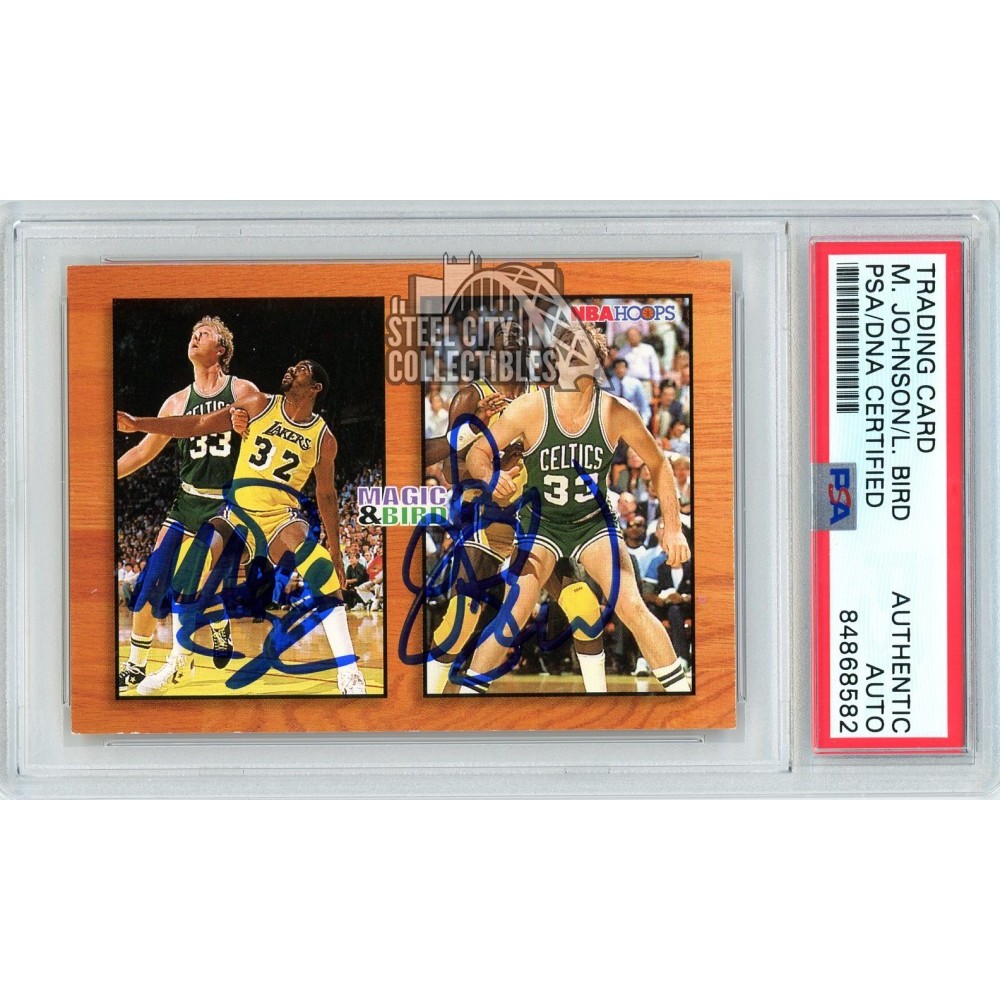 Larry Bird/Magic Johnson 1994-95 Skybox Autograph Card #MB1 PSA/DNA | Steel City Collectibles