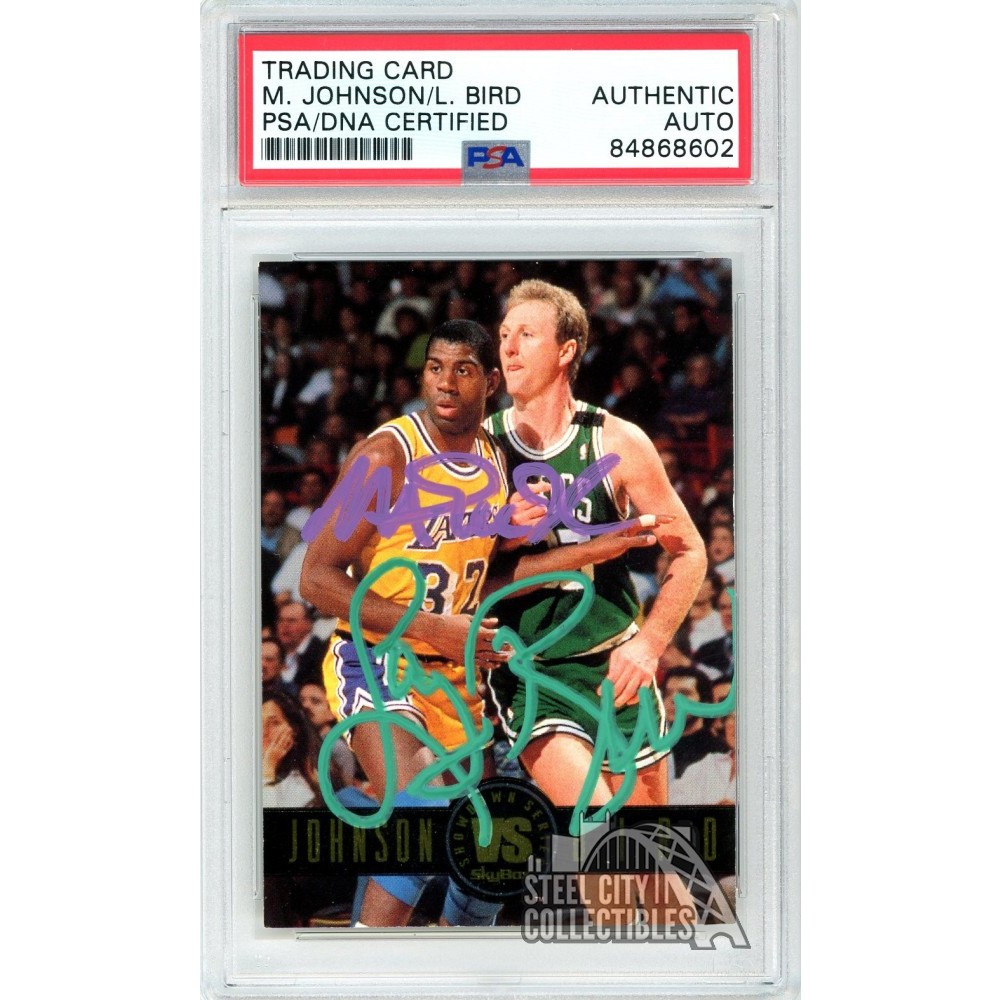 Larry Bird/Magic Johnson 1994-95 Skybox Autograph Card #SS12 PSA/DNA ...