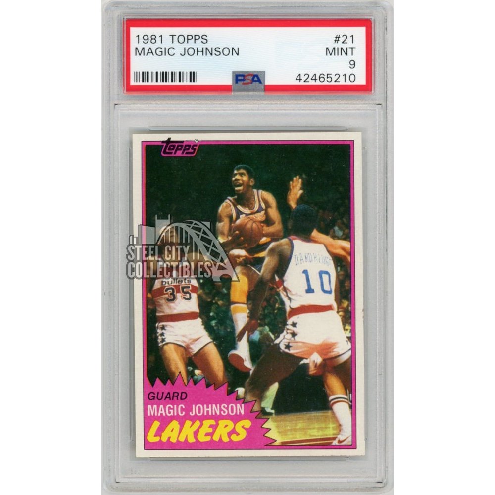 Magic Johnson 1981-82 Topps Basketball Card No. 21 PSA 9 Mint | Steel ...